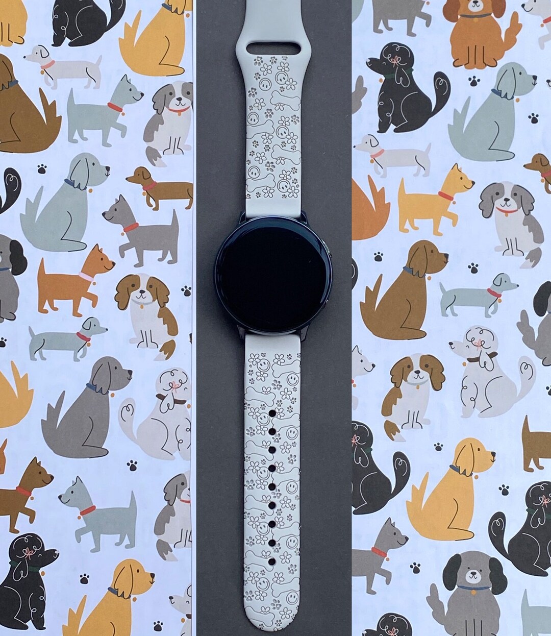 Dog Bone Samsung Galaxy Watch Band 20mm Cute Animal Dog Lover Watchband ...
