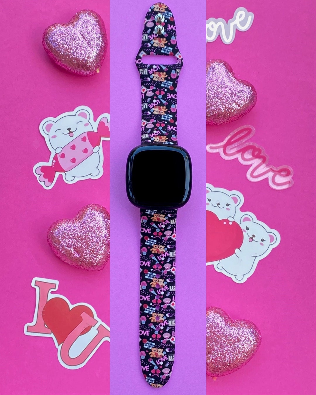 Valentine Bears Fitbit Versa 3,4/fitbit Versa Sense S/L Silicone Cute ...