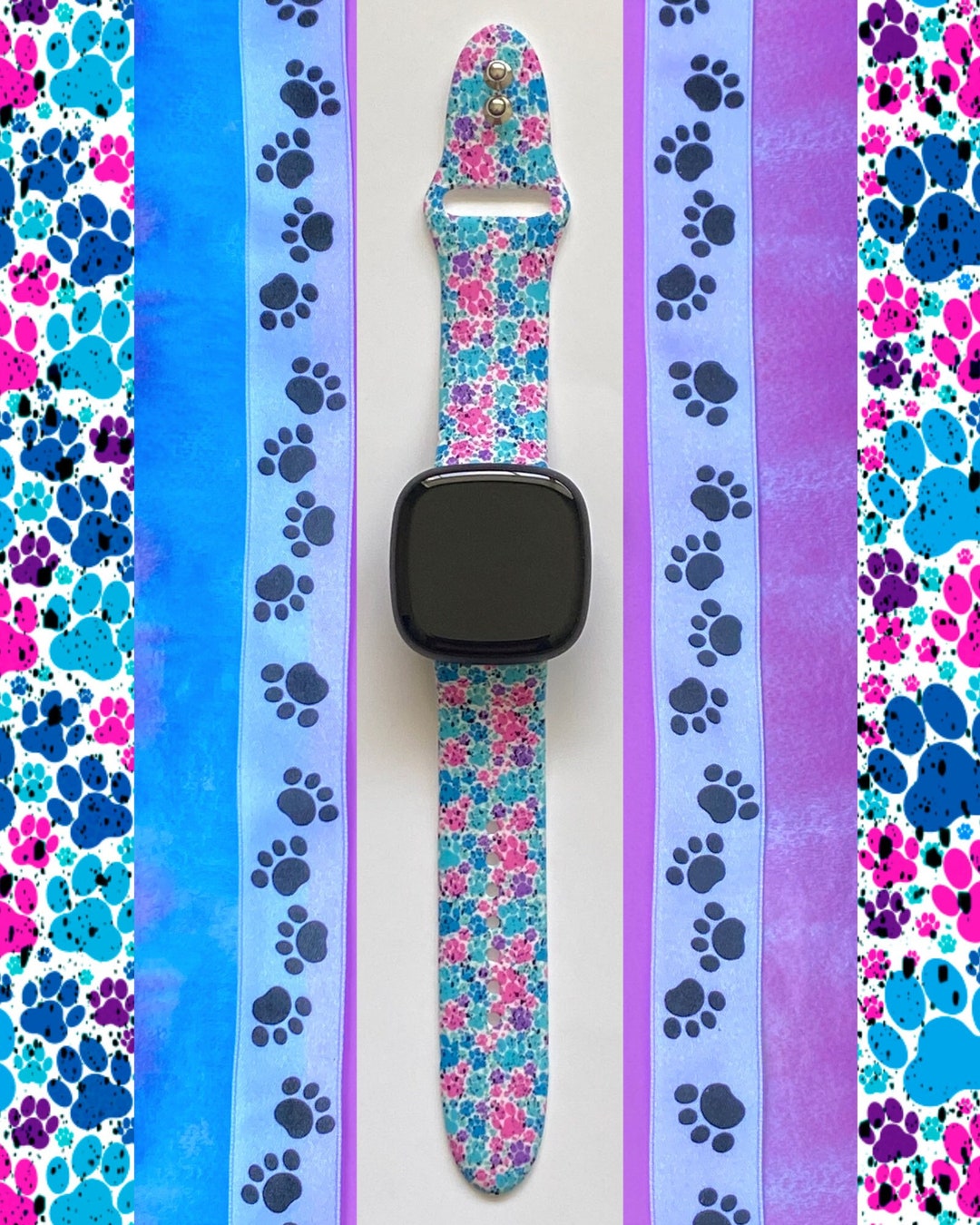 Dog Paw Splatter Fitbit Versa 1/versa 2/versa Lite S/L Silicone ...
