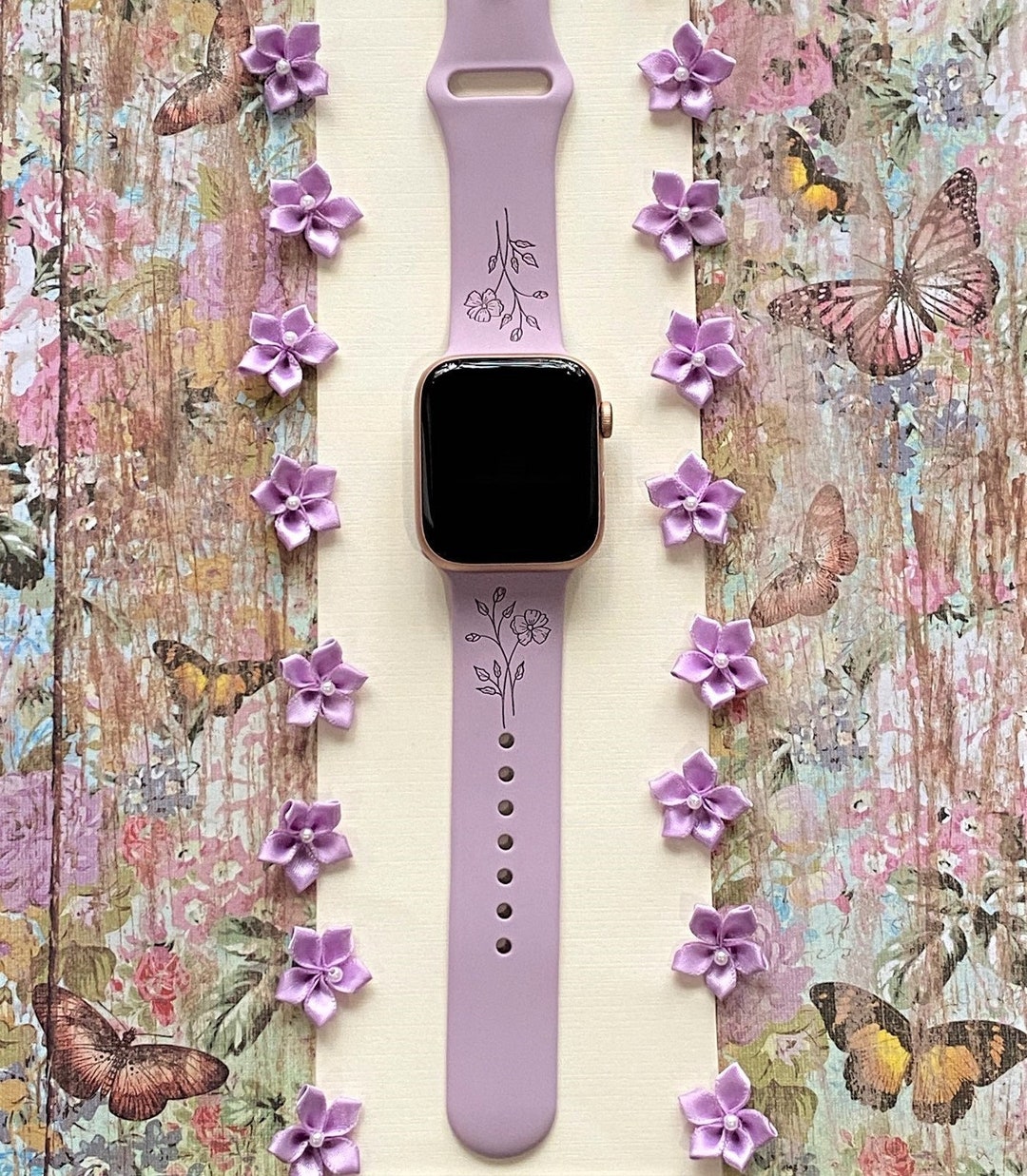 Spring Flower Watch Band 38mm 40mm 41mm 42mm 44mm 45mm S/M M/L Series 1 ...