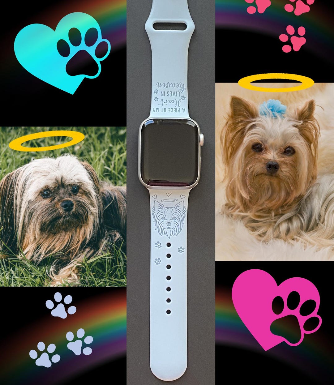 Yorkie Dog Memorial Watch Band 38mm 40mm 41mm 42mm 44mm 45mm S/M M/L ...