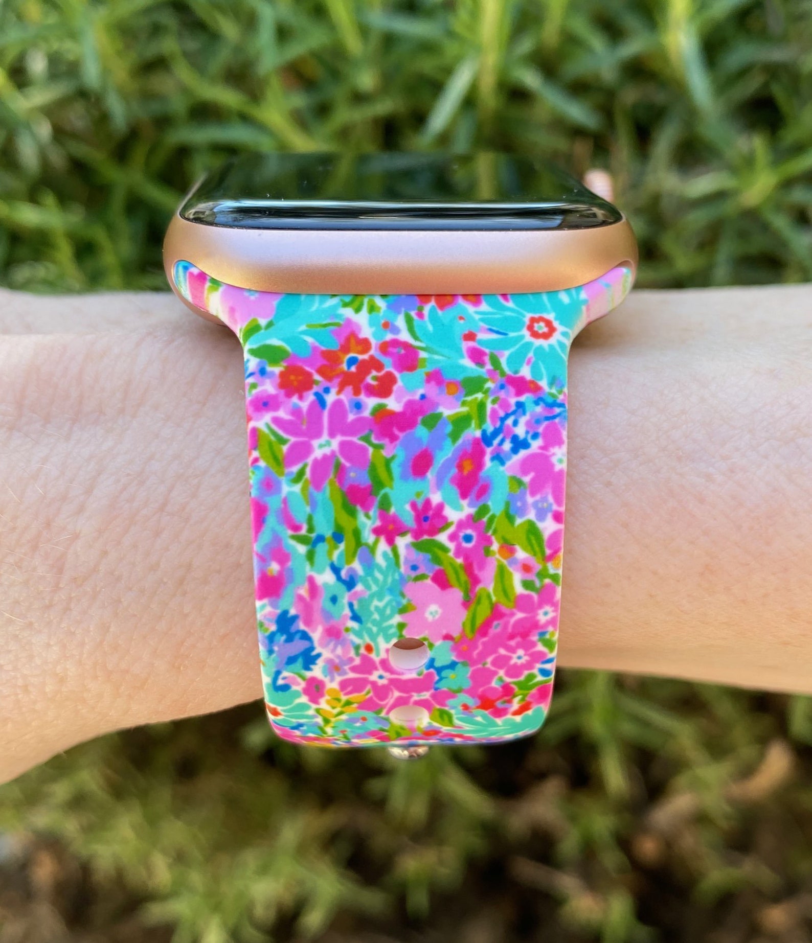 Flower Field Watch Band 38mm 40mm 41mm 42mm 44mm 45mm S/M M/L Series 1 ...