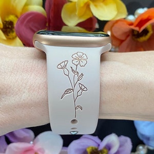 Wild Flower Watch Band 38mm 40mm 41mm 42mm 44mm 45mm S/M M/L Series 1,2 ...