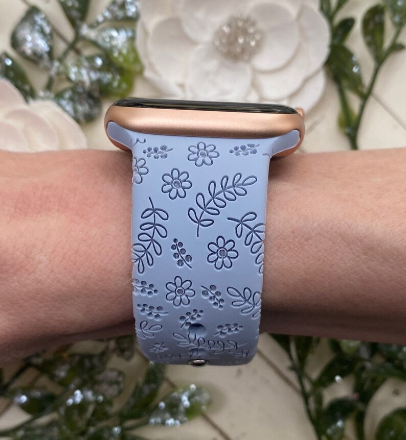 Flower and Leaves Watch Band 38mm 40mm 41mm 42mm 44mm 45mm S/M M/L ...