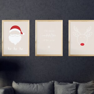 Christmas Poster Set of 3 Printable Christmas Decor Christmas ...