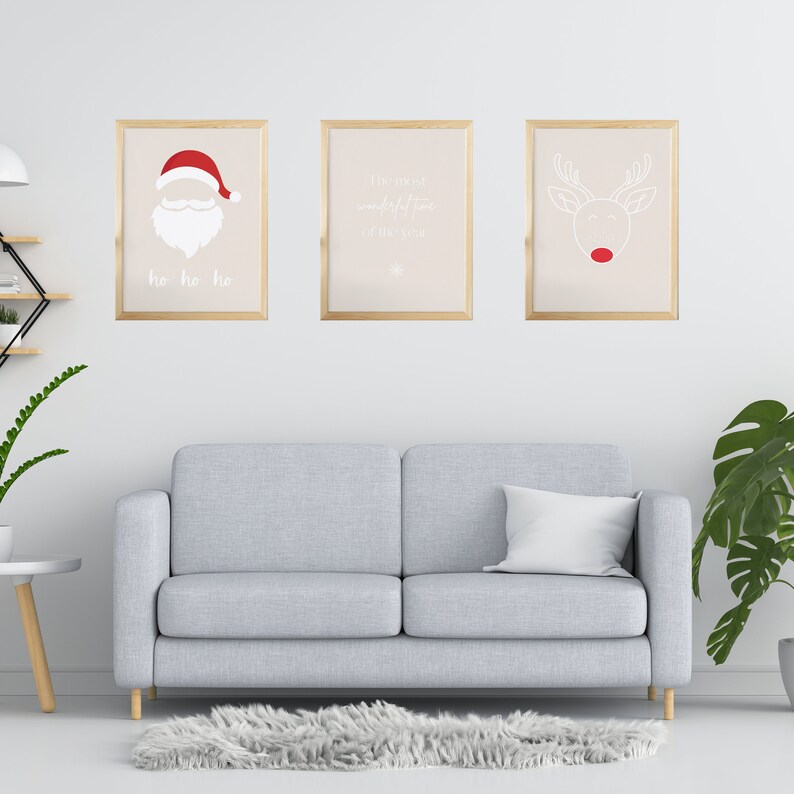 Christmas Poster Set of 3 Printable Christmas Decor Christmas ...