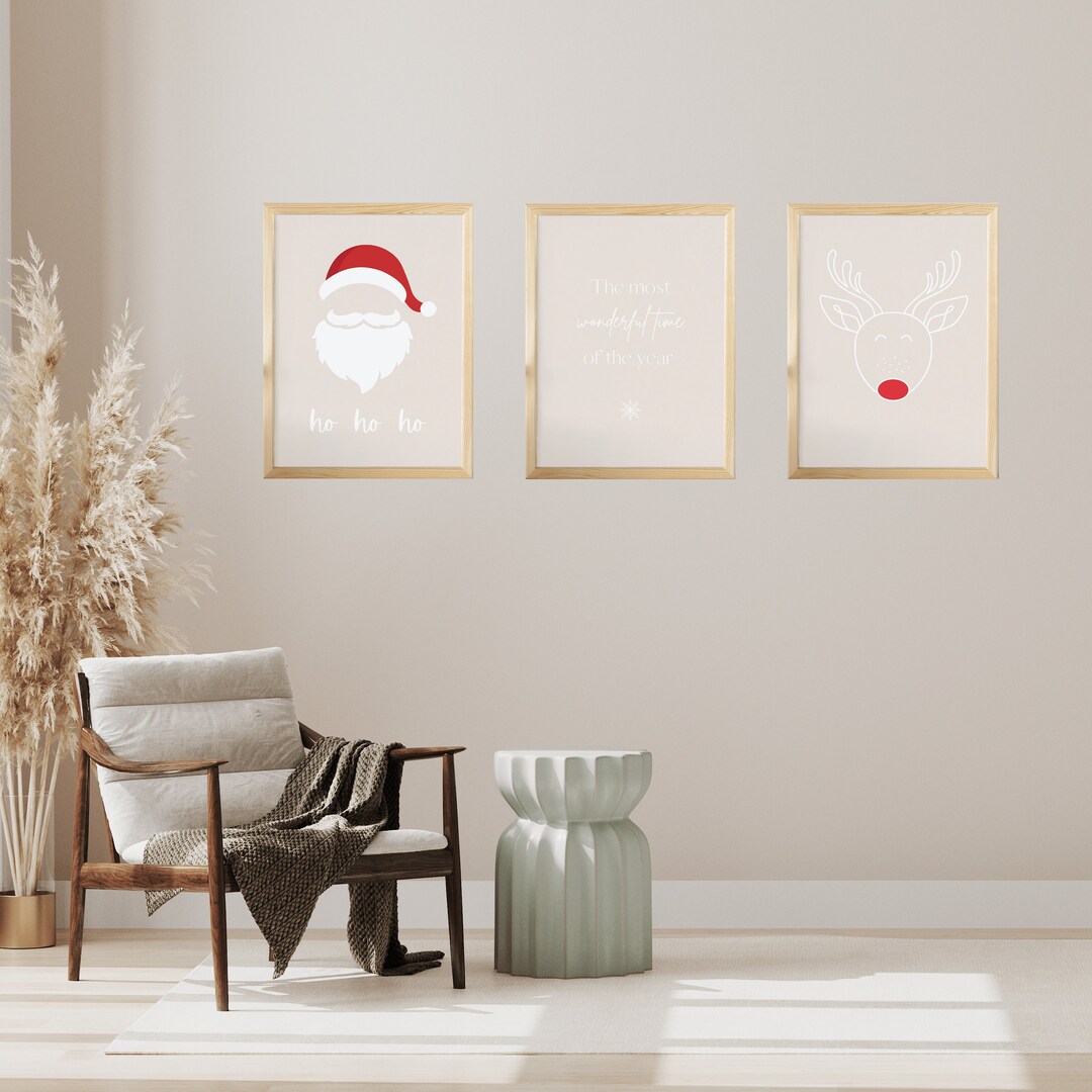 Christmas Poster Set of 3 Printable Christmas Decor Christmas ...