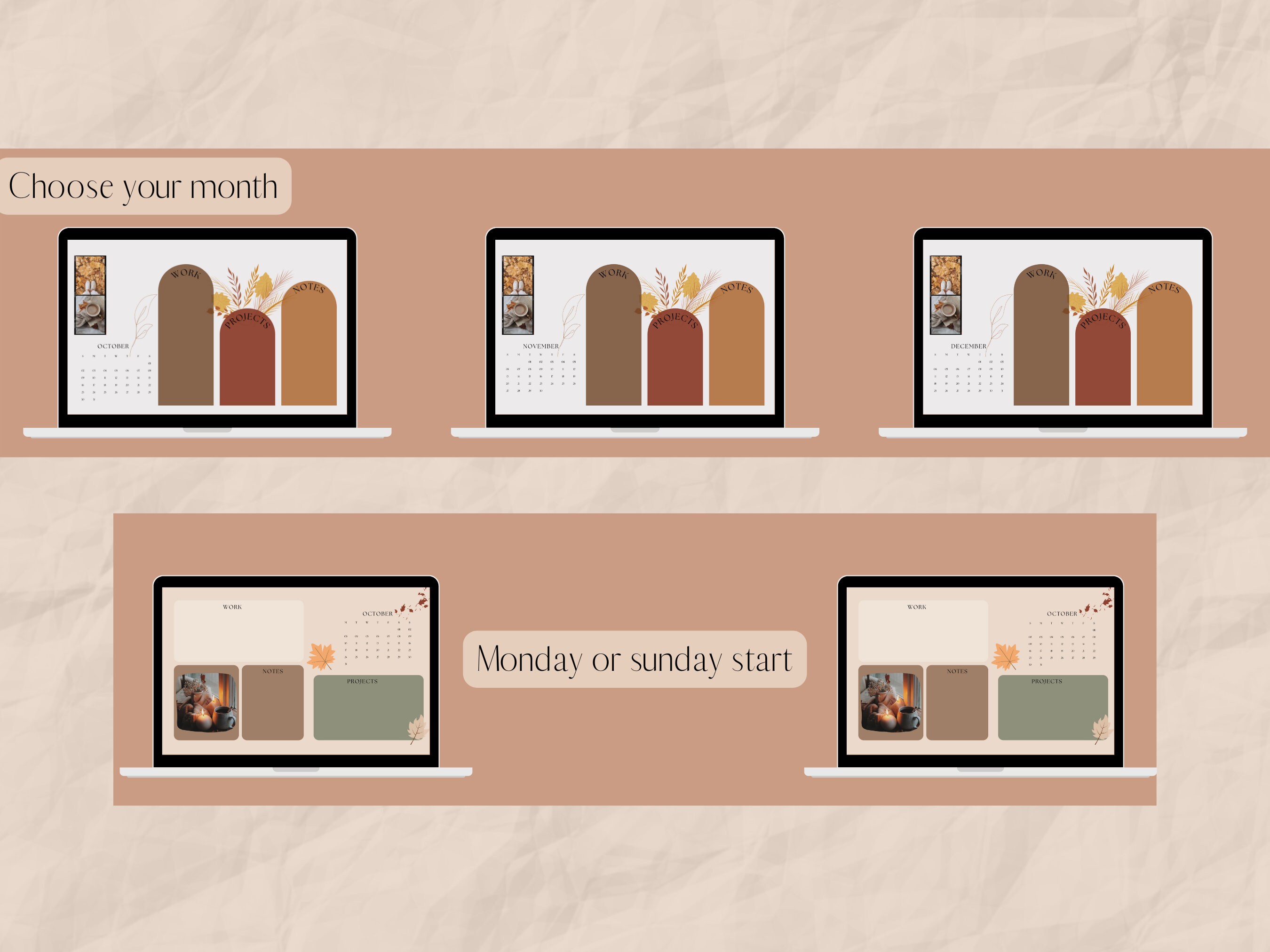 Fall Themed Desktop Organizer | EDITABLE | Calender Fall Season ...