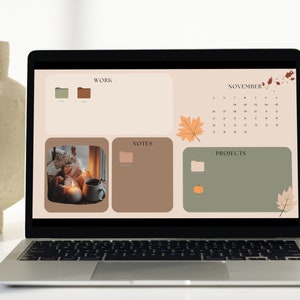 Fall Themed Desktop Organizer | EDITABLE | Calender Fall Season ...