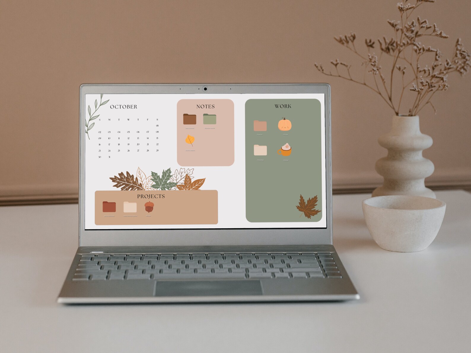 Fall Themed Desktop Organizer | EDITABLE | Calender Fall Season ...
