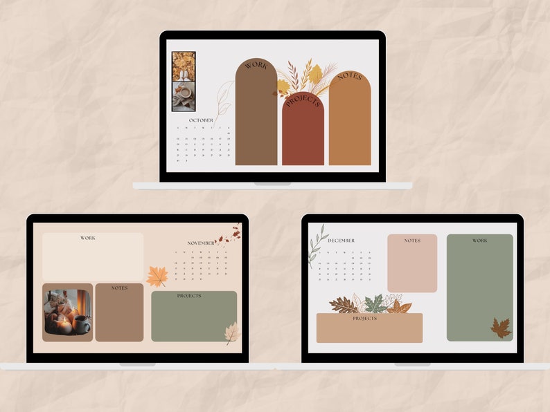 Fall Themed Desktop Organizer | EDITABLE | Calender Fall Season ...