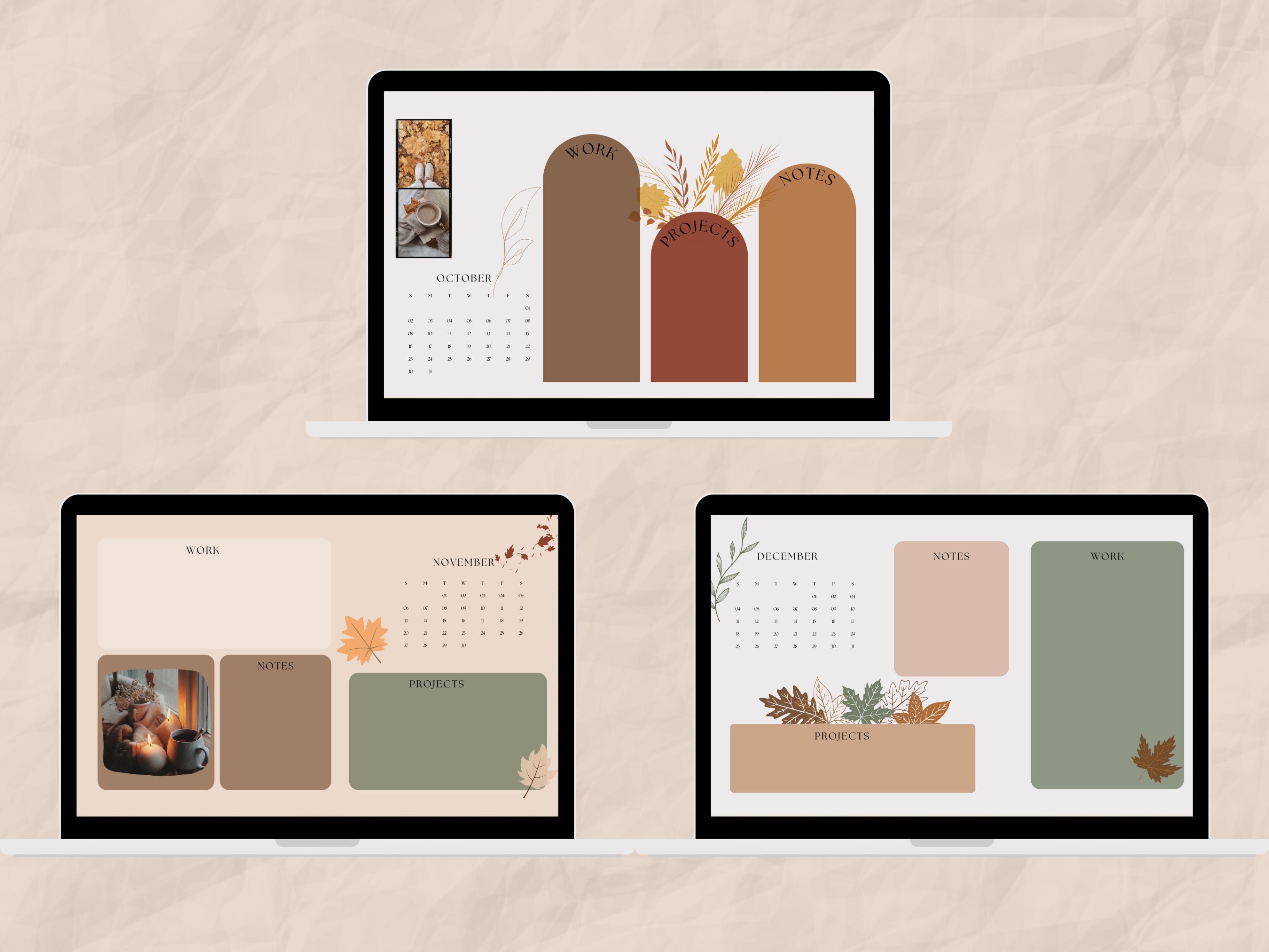 Fall Themed Desktop Organizer | EDITABLE | Calender Fall Season ...
