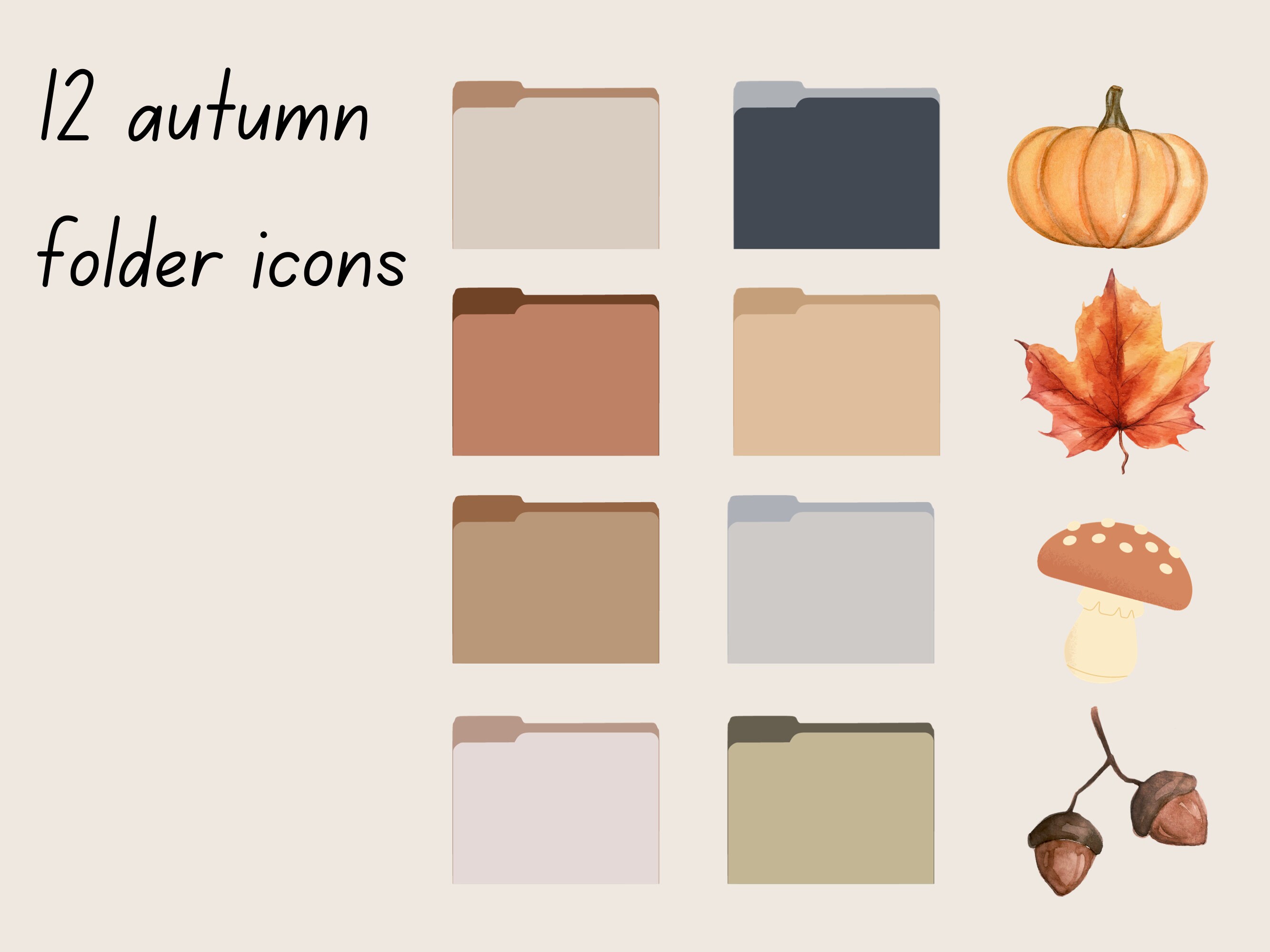 7 Fall Themed Desktop Wallpaper Organizers With Customized - Etsy