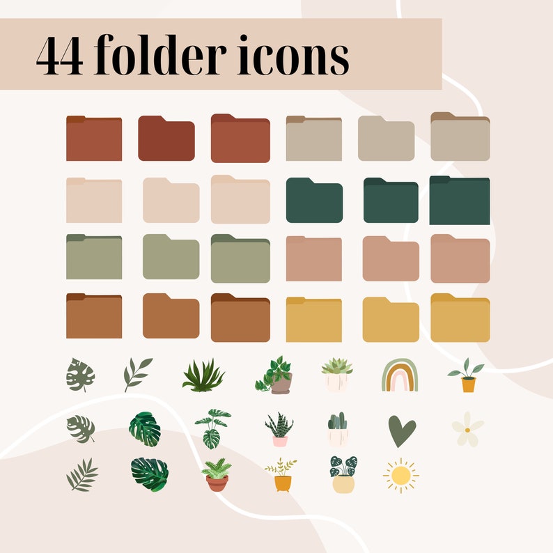 Plant Themed Desktop Wallpaper Organizer 2023 | Green | Aesthetic ...