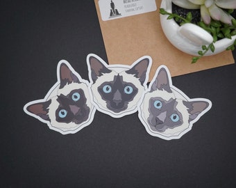 Siamese Cat Vinyl Sticker for Cars Trucks Laptops: Gift for - Etsy