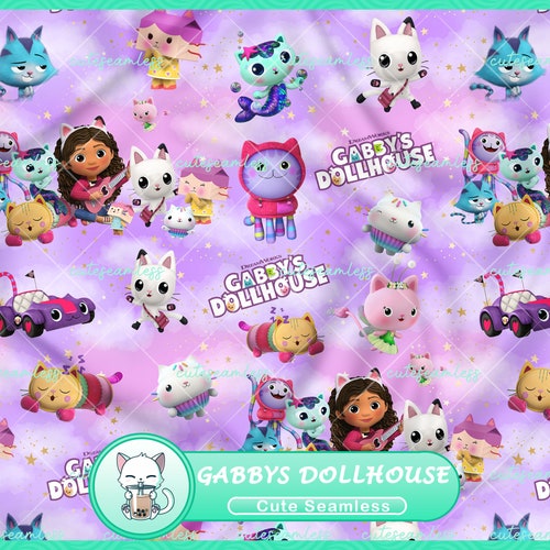 Gabby's Dollhouse Digital Papers Seamless Patterns - Etsy Finland