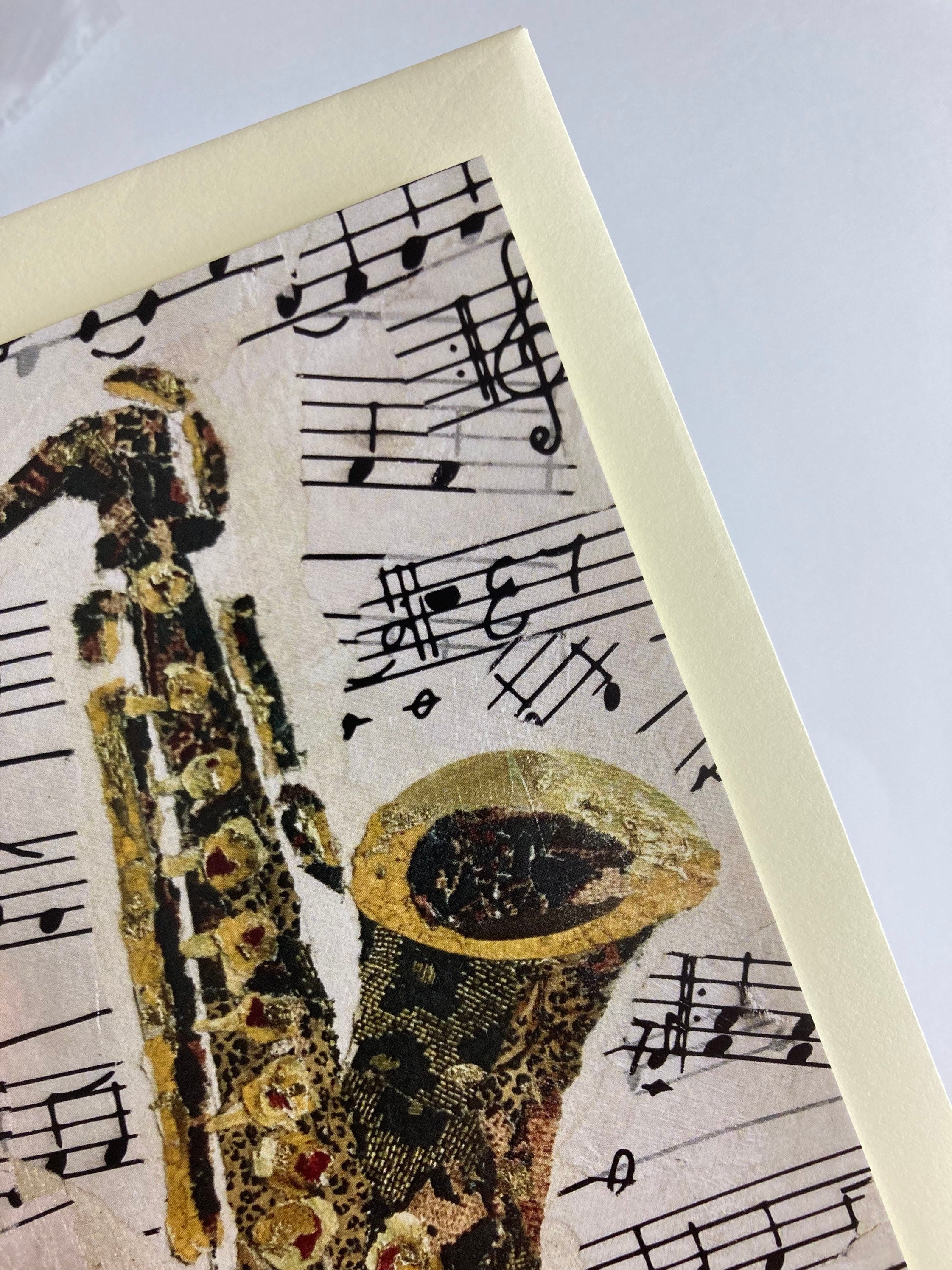 Vintage Sax Card Collage Design Saxophone Greetings Card - Etsy