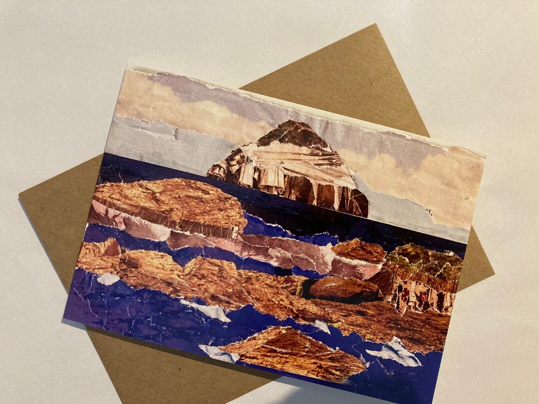 Ailsa Craig Paper Collage Card - Etsy