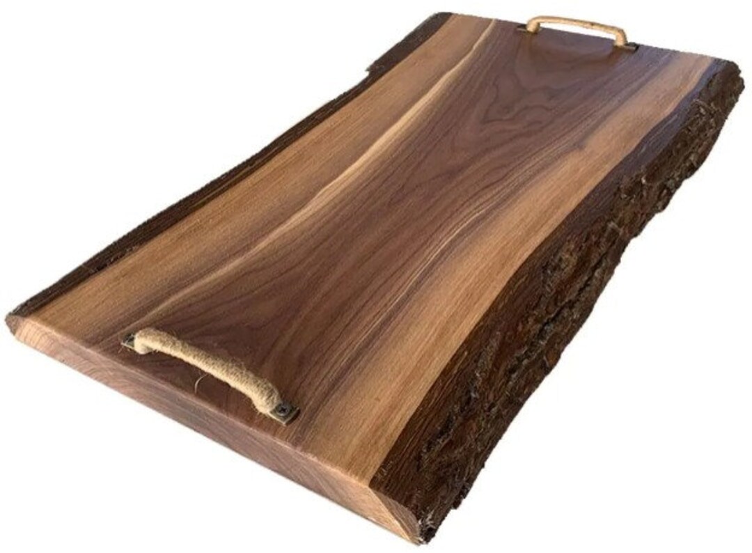 Large Natural Walnut Live Edge Serving Board - Etsy
