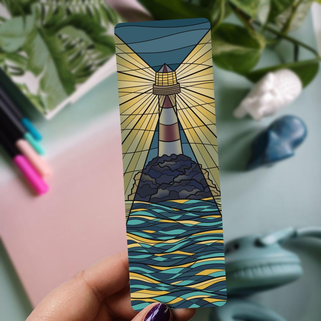 Lighthouse Dark Stained Glass Bookmark 011 - Etsy