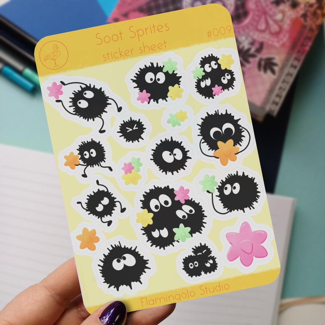 Cute Dust Bunny Dirt Ball Soot Spirits Sticker Sheet - Matte Paper 9.5 ...