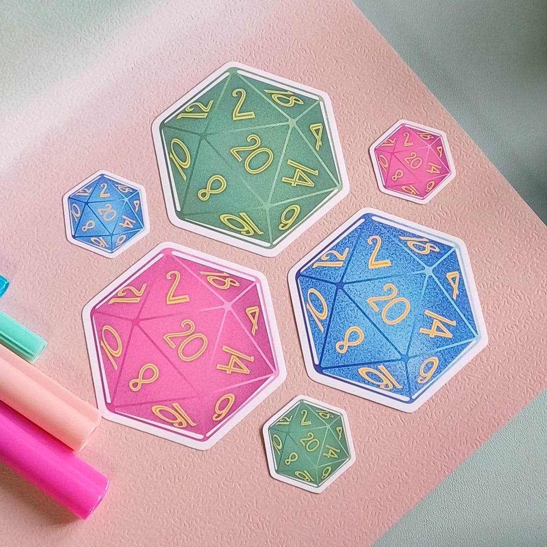 Dice Game Tabletop Nerds Die Cut Vinyl Sticker Set of 6 - Etsy