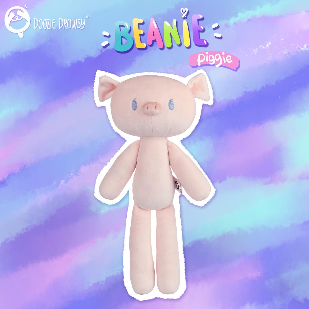 Beanie Piggie Plushie: Light Pink Pig Stuffed Animal - Etsy