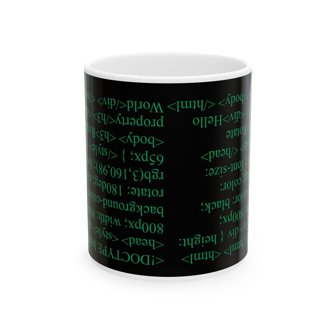 Geeky CSS Ceramic Mug, Hello World Design, Programmer Gift, Code Lover ...