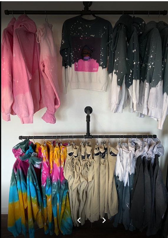 3/4 GOLD or Black Faceout Wall mounted Retail clothes hanging rod ...