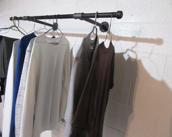 3/4 GOLD or Black Faceout Wall mounted Retail clothes hanging rod ...