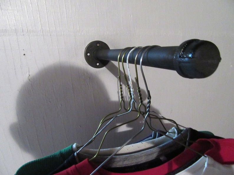 3/4 GOLD or Black Faceout Wall mounted Retail clothes hanging rod ...