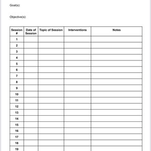 Session Plan, Session Plan Overview, and Post-session Documentation ...