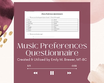 Music Therapy Assessment Tool Template for Children - Etsy