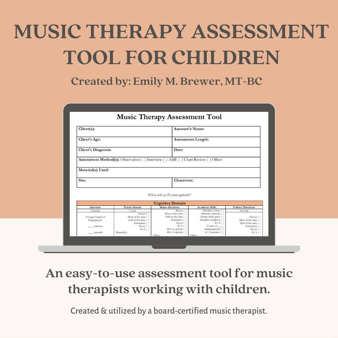 Music Therapy Assessment Tool Template for Children - Etsy