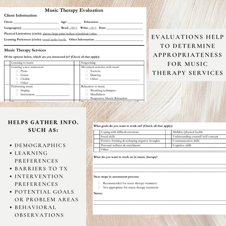 Music Therapy Evaluation Template for School-age Children and Adults ...