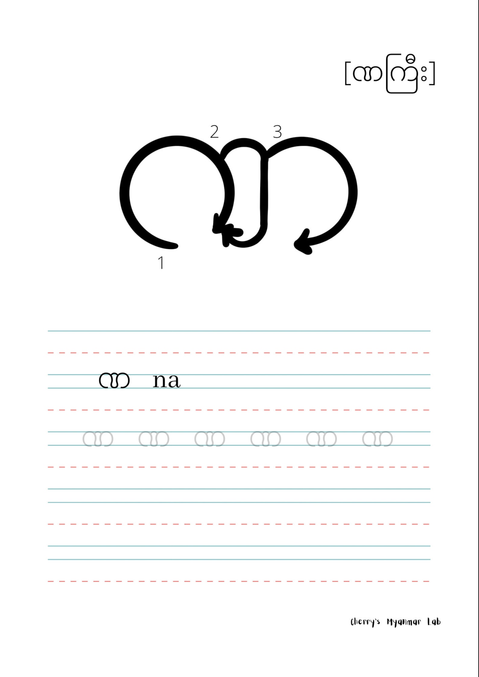 Burmese Consonants / Alphabet Handwriting Practice Worksheets (digital ...