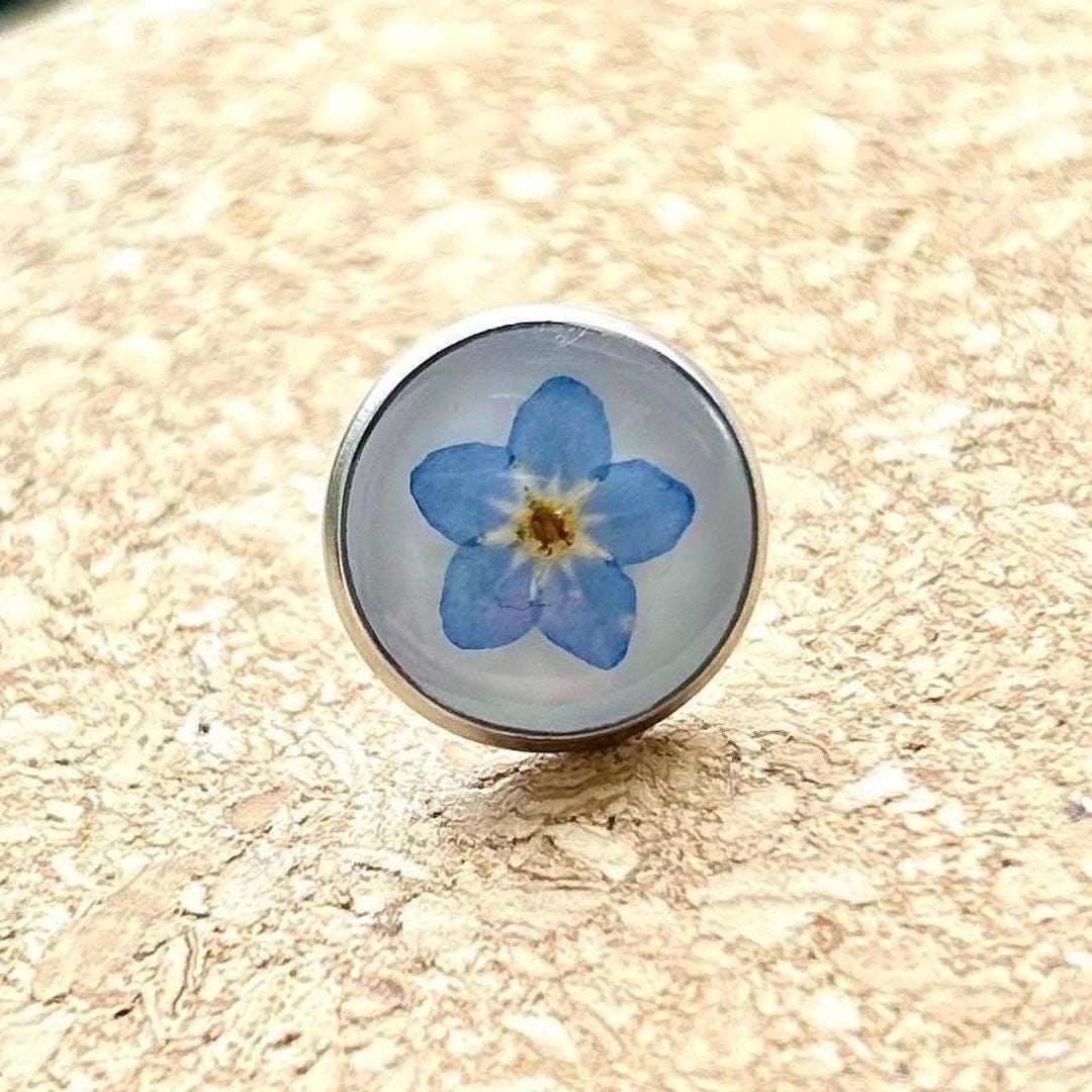Handmade Forget Me Not Pin: Real Pressed Flower Brooch. Forget Me Not ...