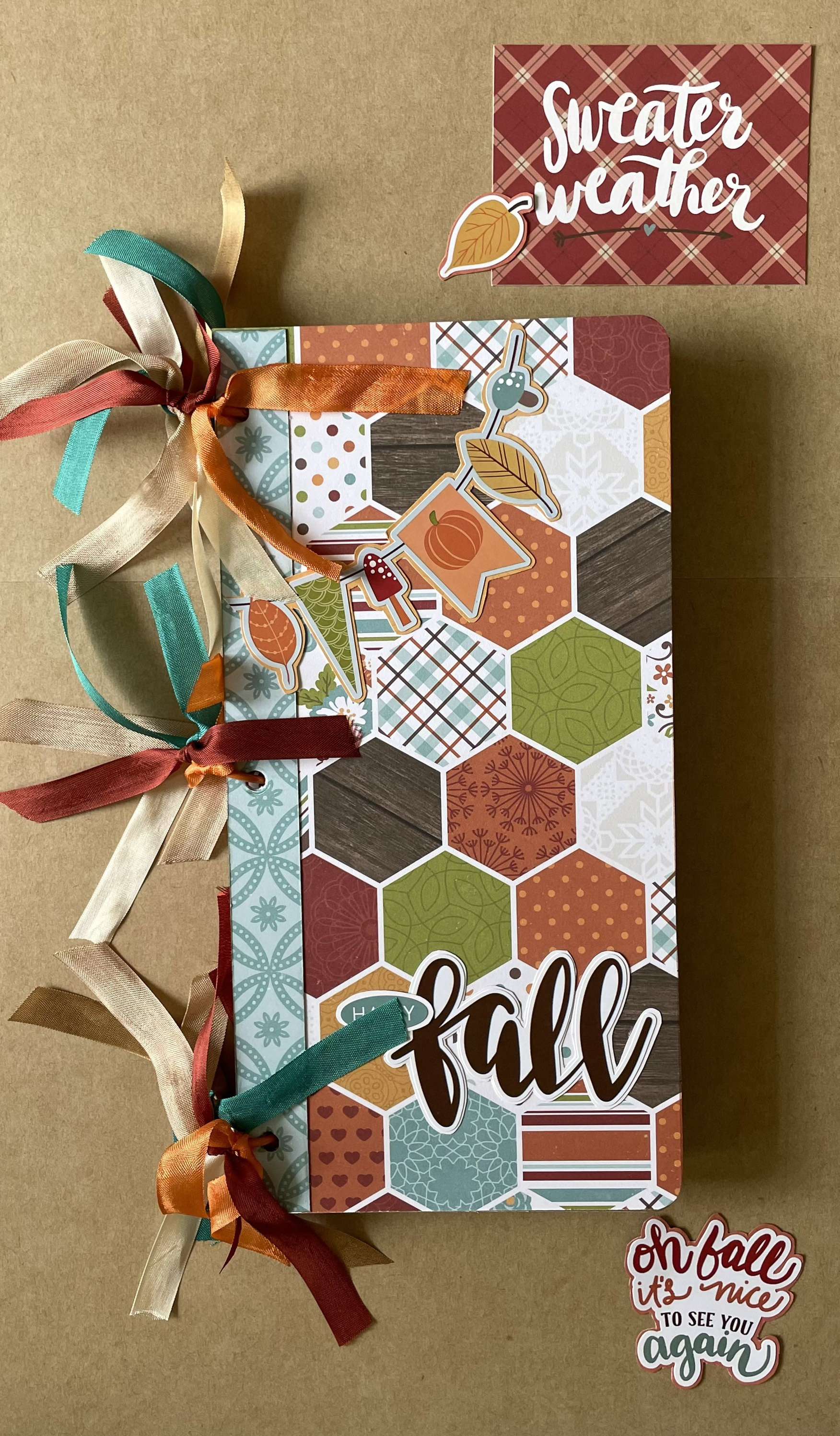 Happy Fall Autumn Greetings Handmade Mini Scrapbook Album - Etsy
