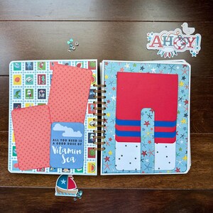 Handmade Nautical Ocean Vacation Scrapbook Interactive 8x10 Maritime ...