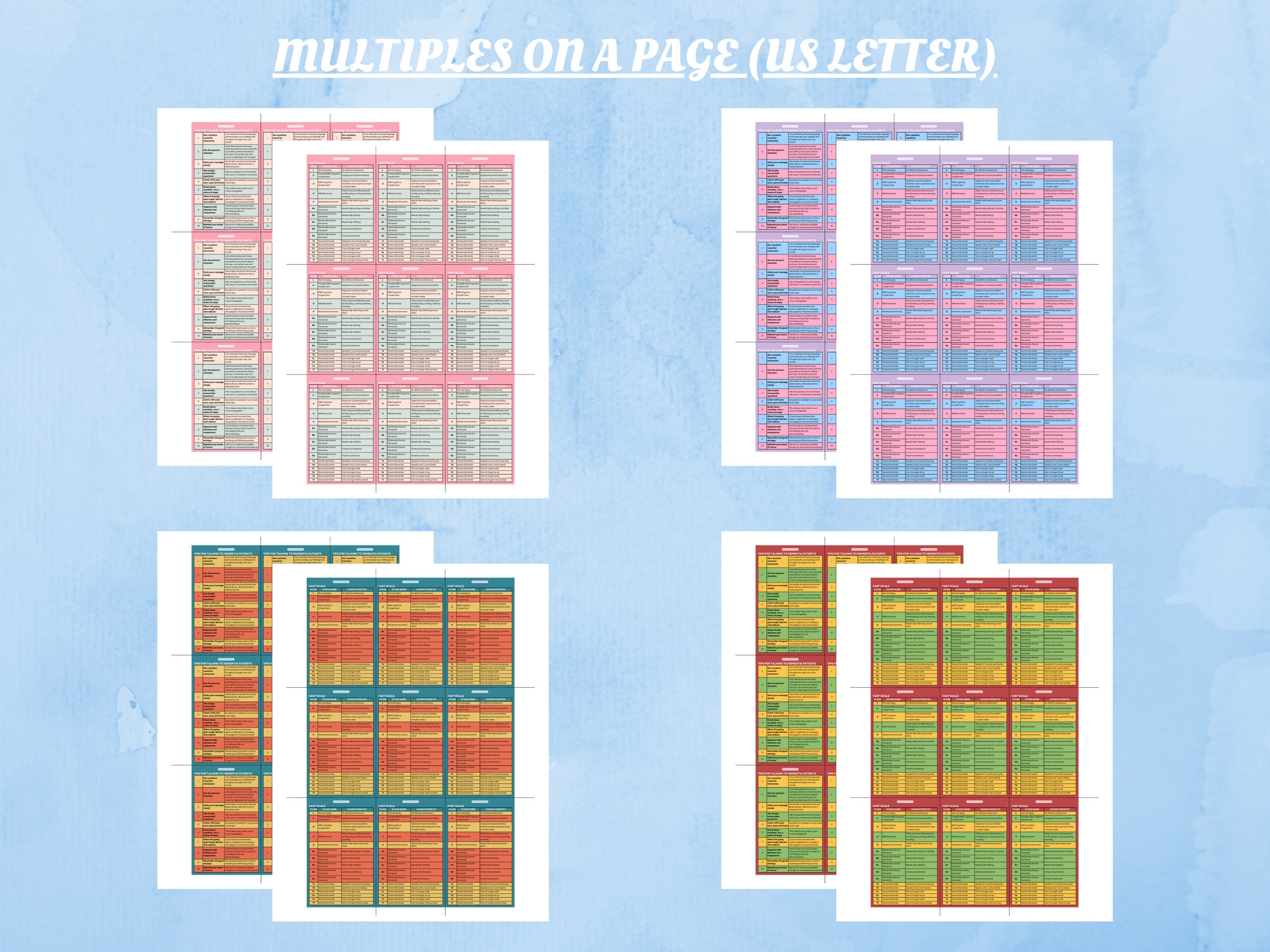 Hospice FAST Scale Reference Badge Buddy | Dementia Care | Functional ...