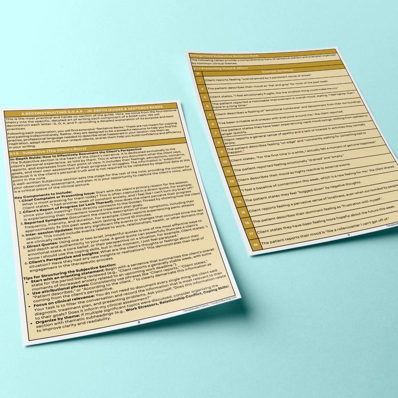 SOAP Notes Guide & Template Therapy Progress Notes Clinical Note ...