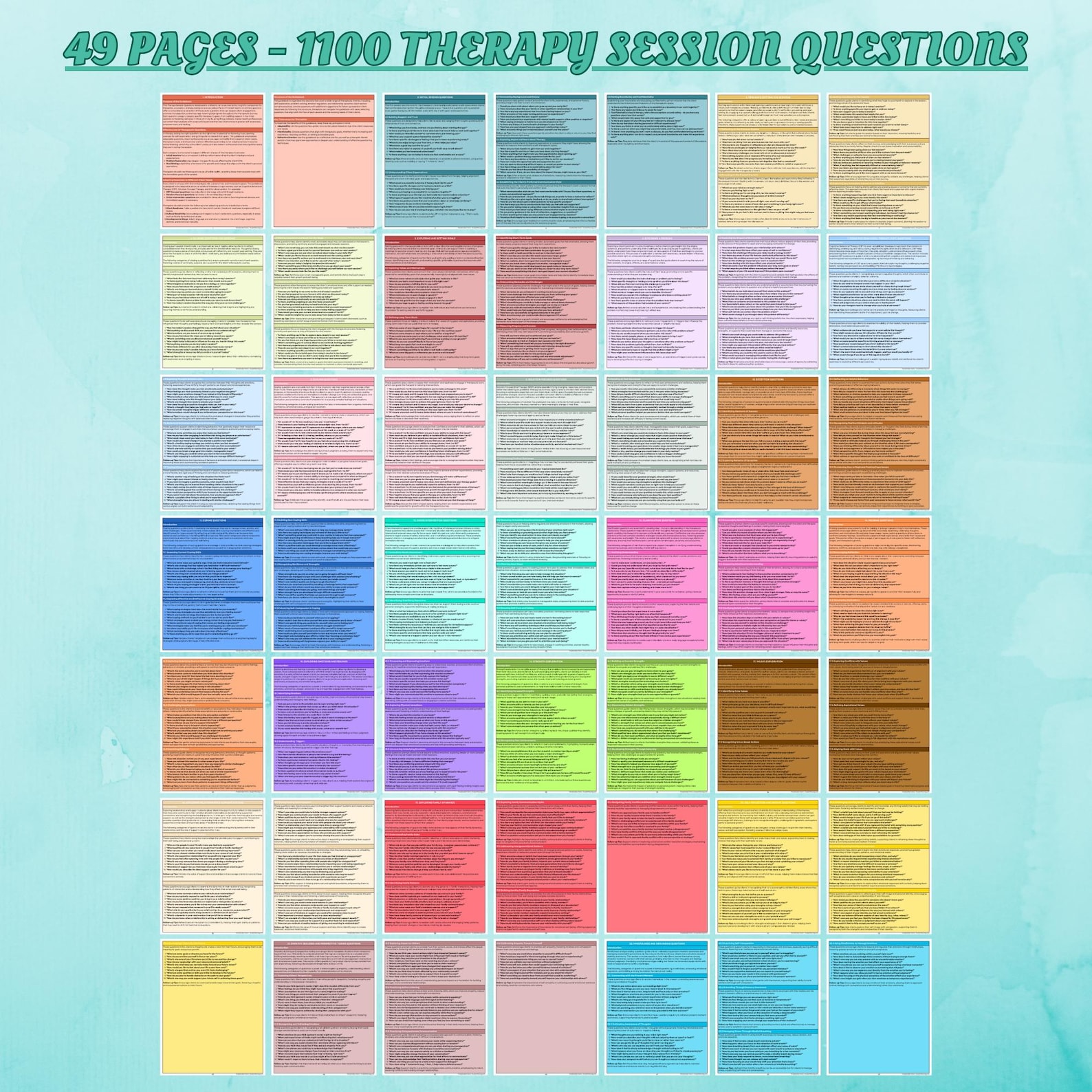 Therapy Session Questions Guidebook | CBT and Somatic Interventions ...