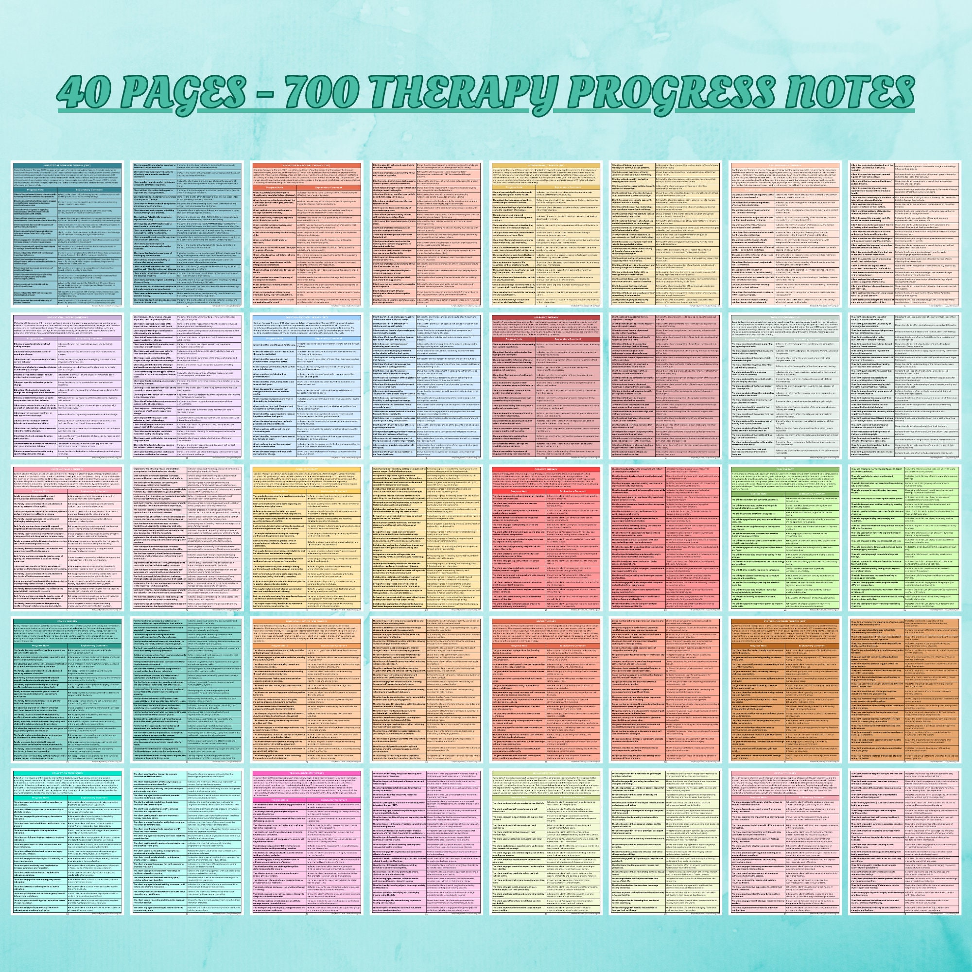 THERAPY PROGRESS NOTES Guidebook Counseling Documentation Templates ...