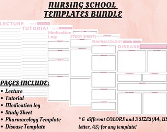 Pharmacology Template Nursing School Printable Fillable - Etsy
