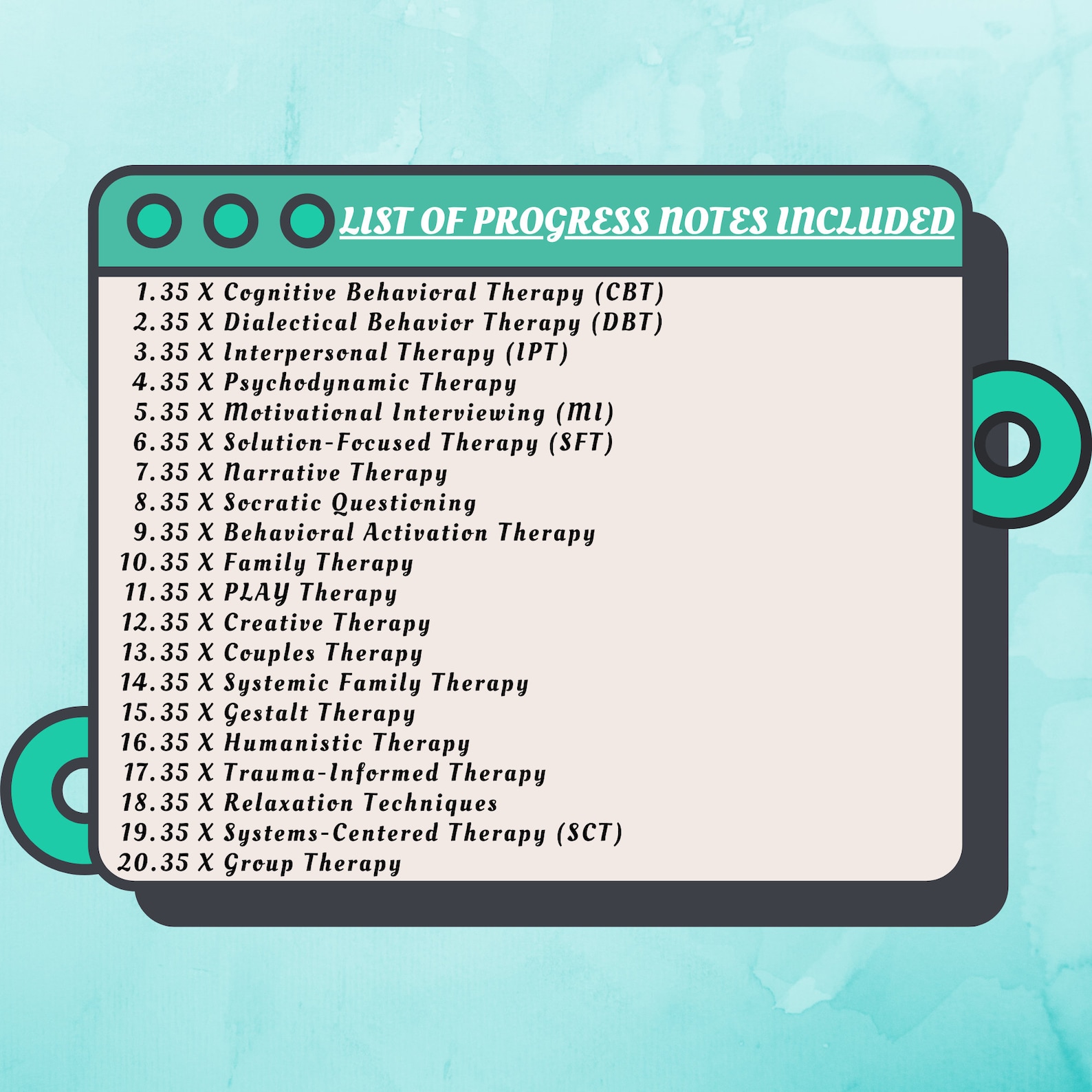 THERAPY PROGRESS NOTES Guidebook Counseling Documentation Templates ...