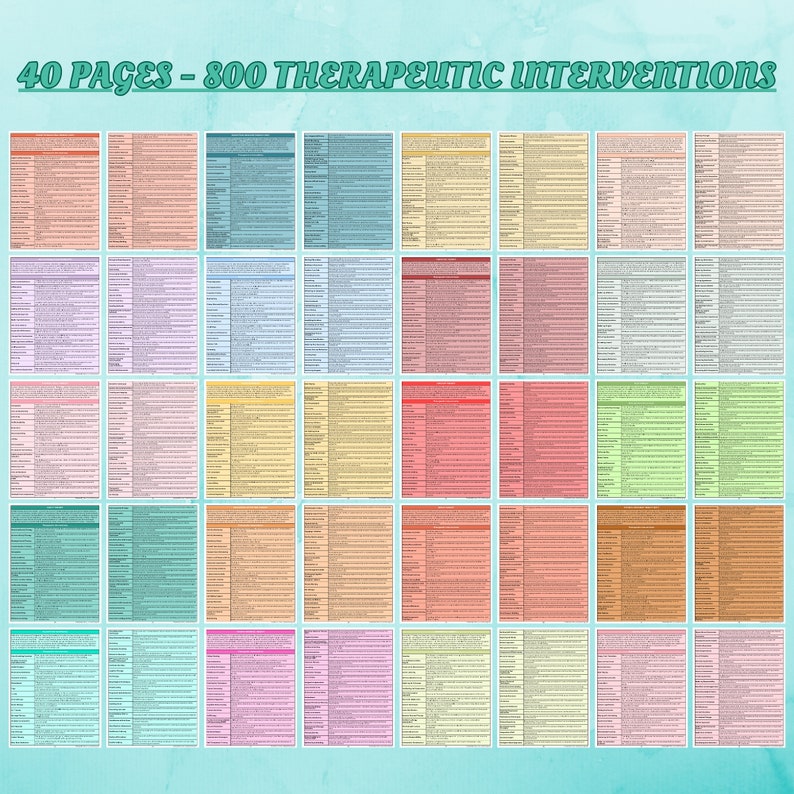 800 Therapy Interventions Guidebook Mental Health Techniques Therapy ...