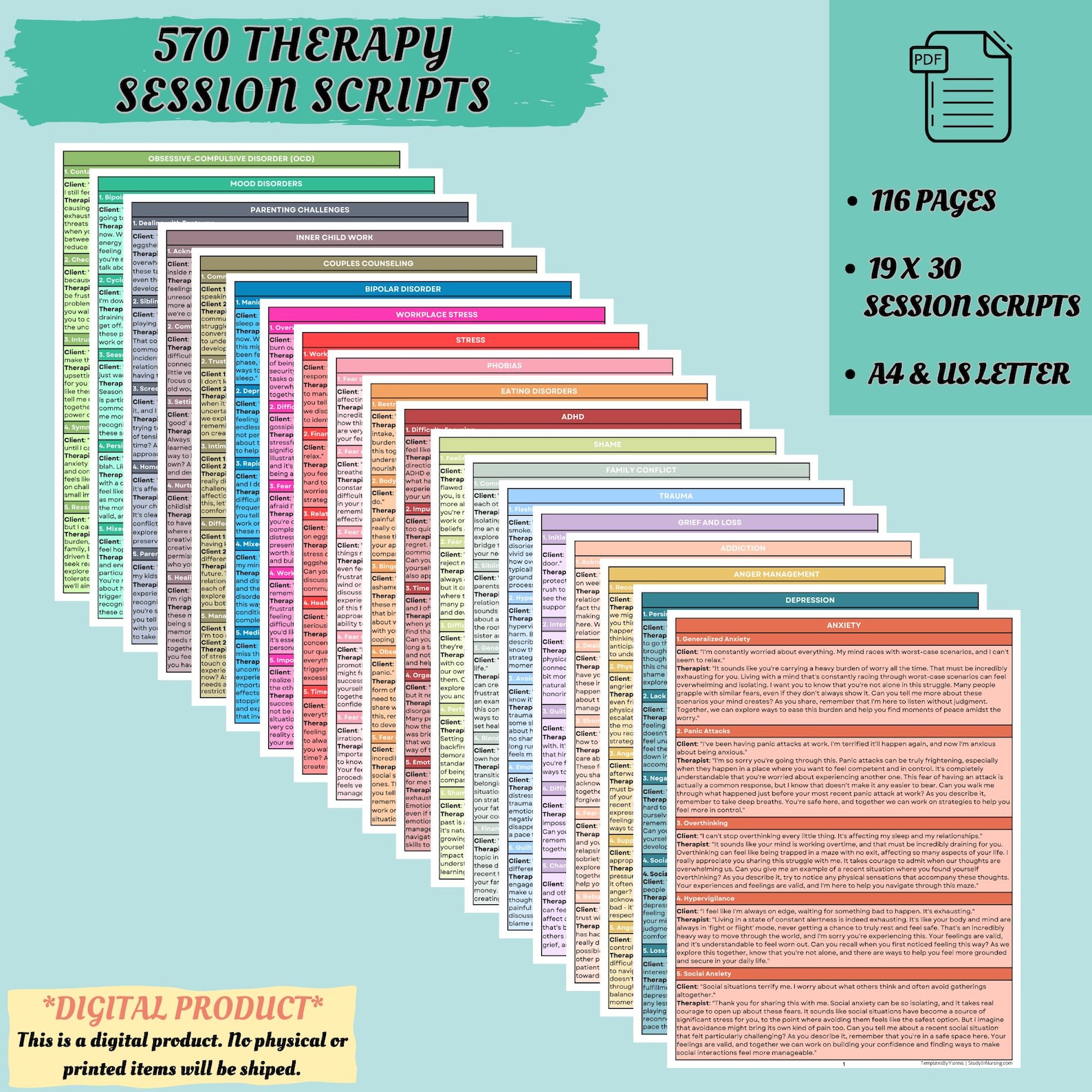 570 Therapy Session Scripts Guidebook Guided Mental Health Scenarios ...