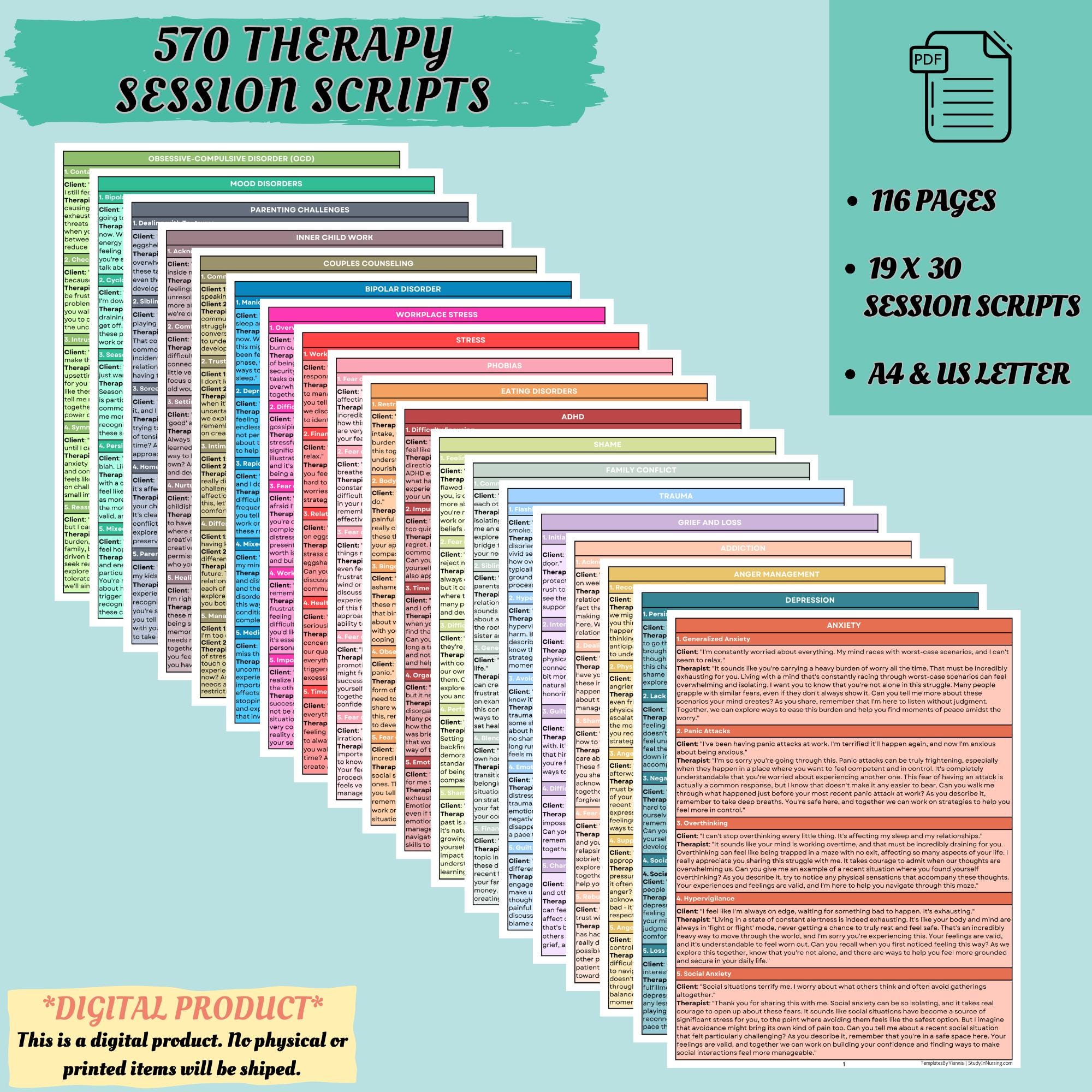 570 Therapy Session Scripts Guidebook: Mental Health Scenarios (PDF) - Etsy