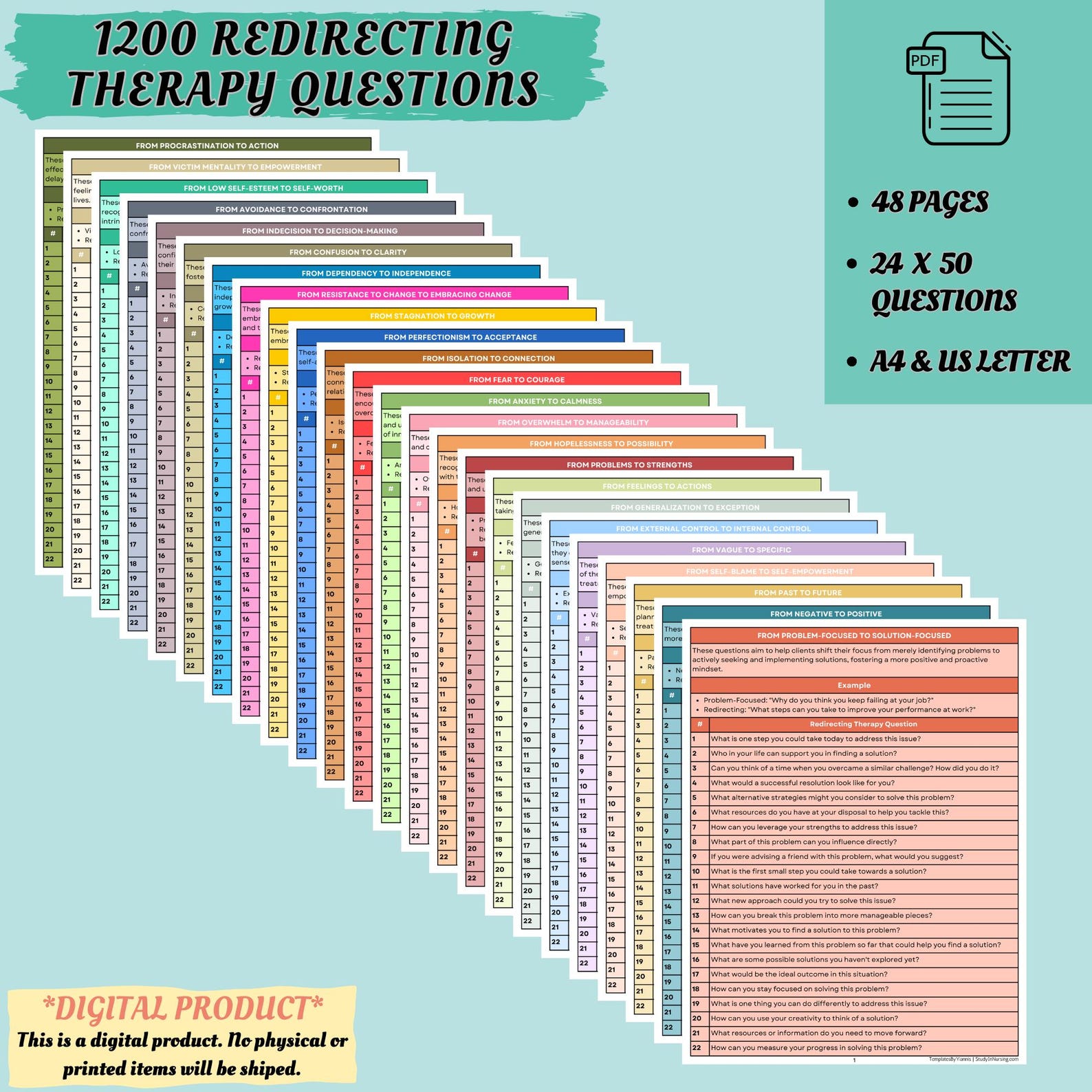 Therapy Questions Guidebook: 1200 Redirecting Questions (PDF) - Etsy