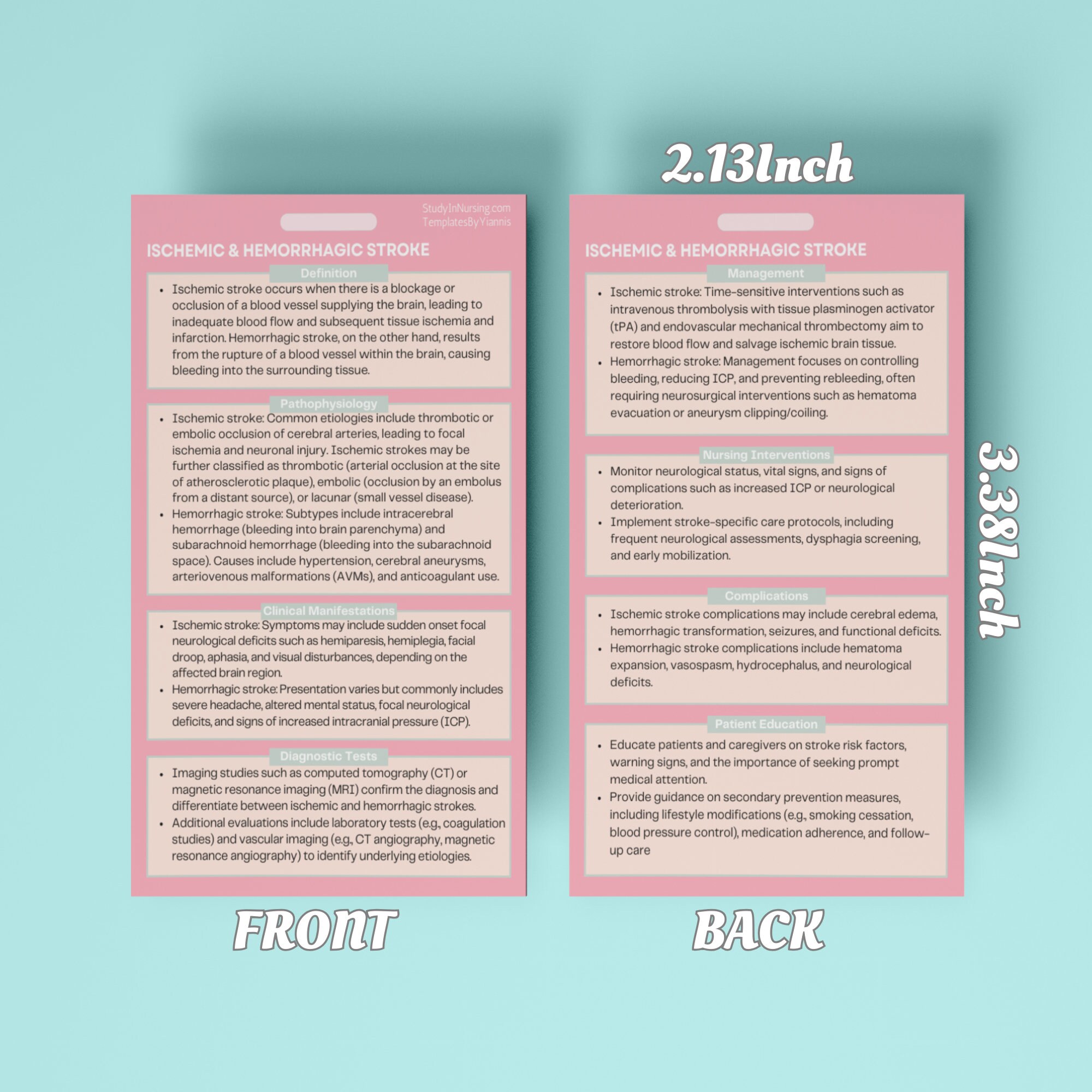 Pathophysiology Flashcards Bundle Disease Study Cards Medical School ...